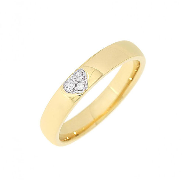 Din Gullsmed. Gull giftering 4mm hjerte med diamant 0.03ct TW/SI