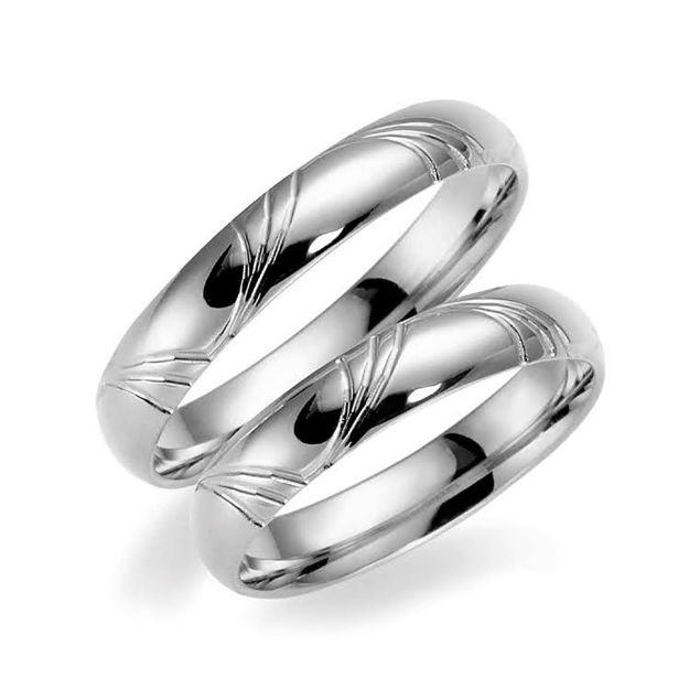 Din Gullsmed. Hvitt gull giftering 3mm