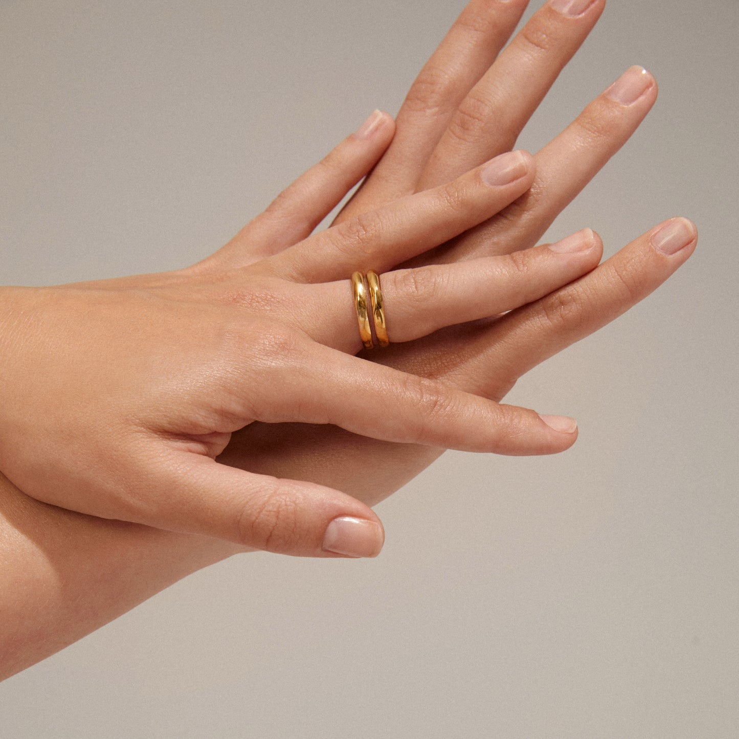 Din Gullsmed. ADDISON recycled ring 2-in-1 set gold-plated